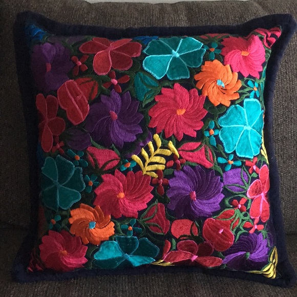 Accents | Hand Embroidered Boho Chic Throw Pillow | Poshmark